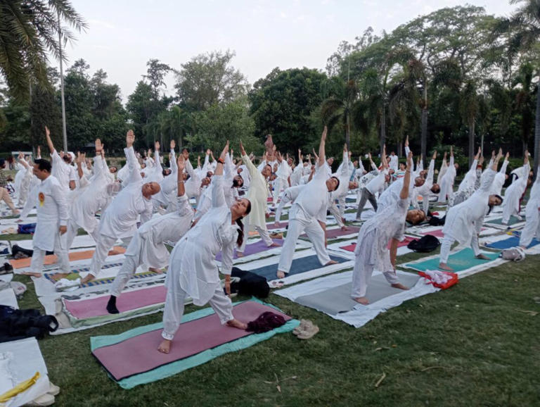 In photos: International Yoga Day celebrations draw large crowds across ...