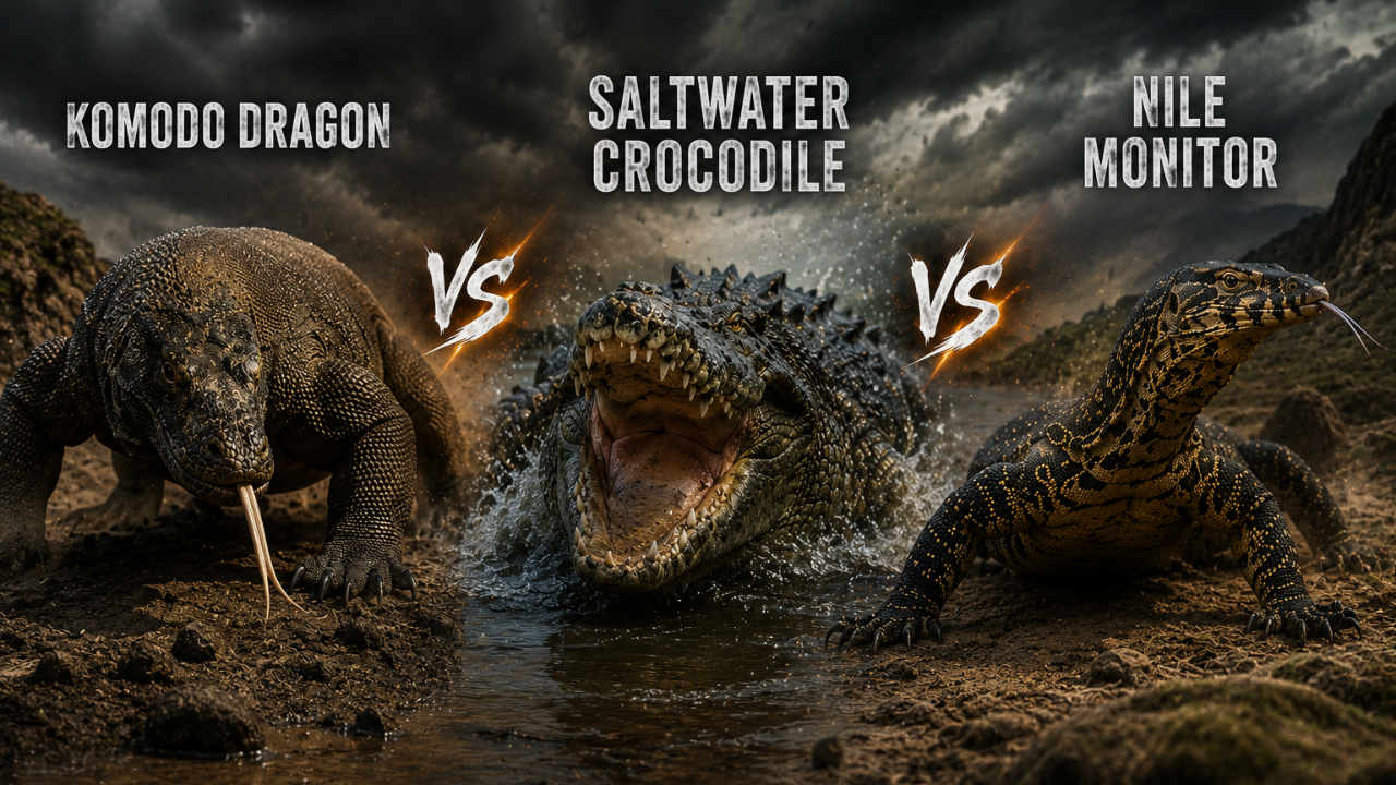 Komodo dragon vs saltwater crocodile vs Nile monitor: Which giant ...