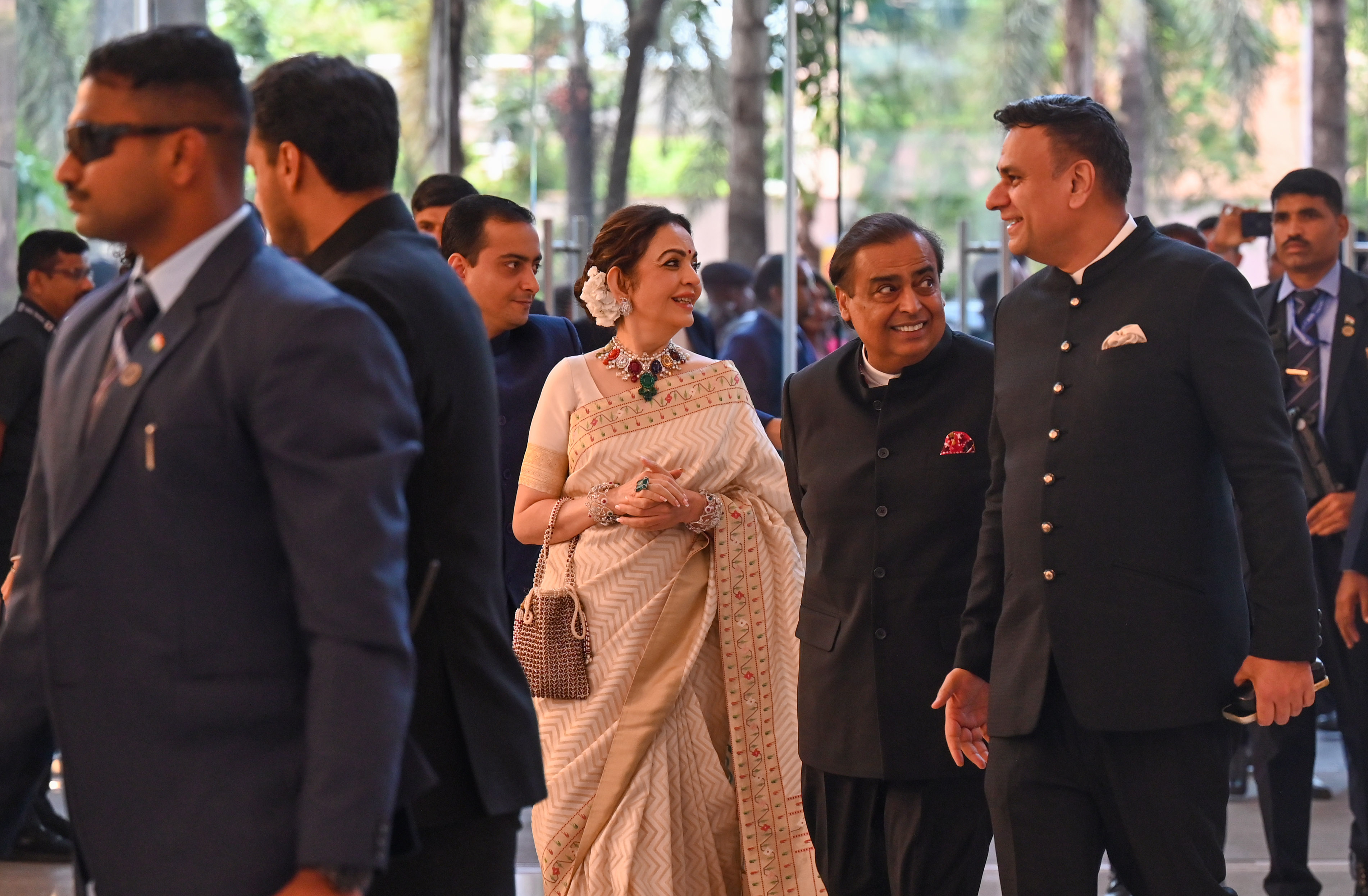 Radhika Merchant, Nita Ambani dazzle in twinning cream saree looks at ...