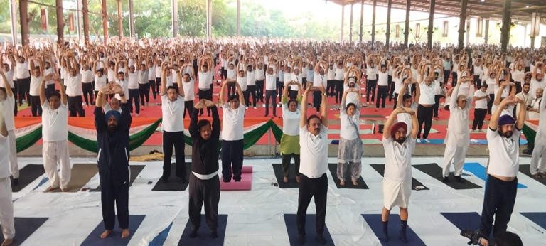 In photos: International Yoga Day celebrations draw large crowds across ...
