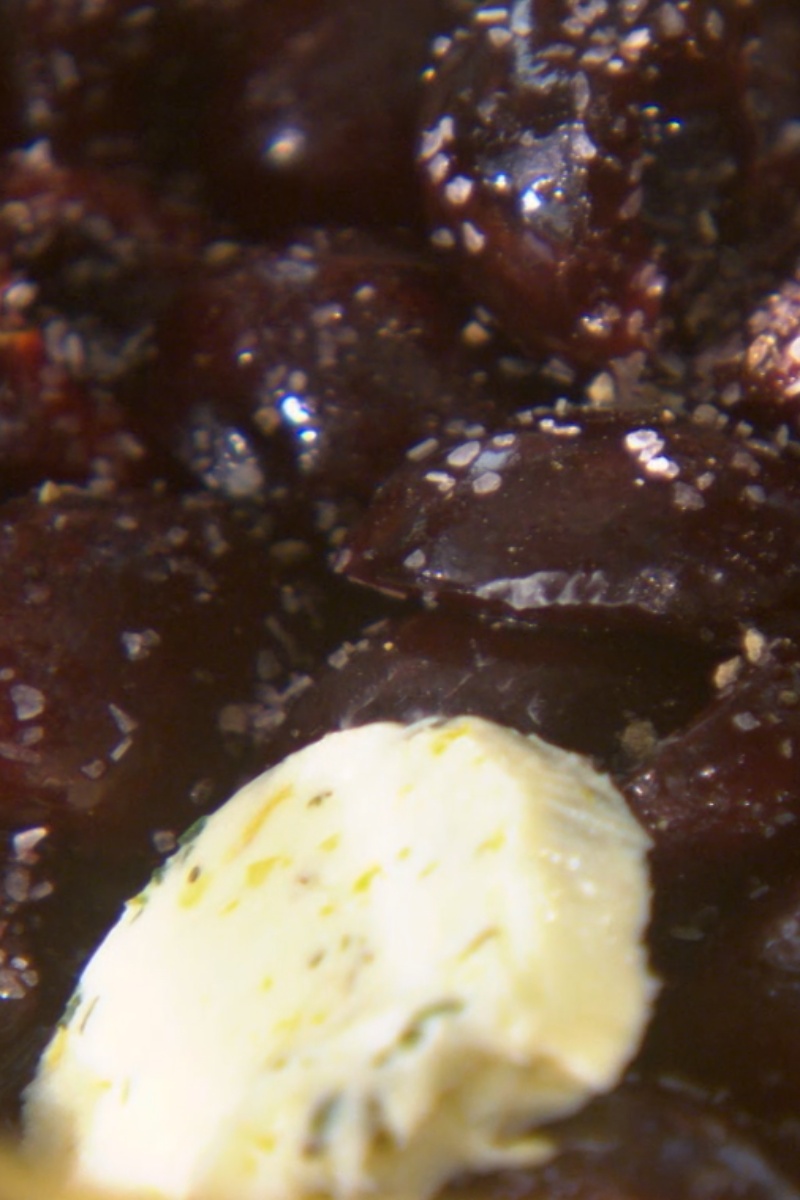 Rich tart cherry sauce with red wine