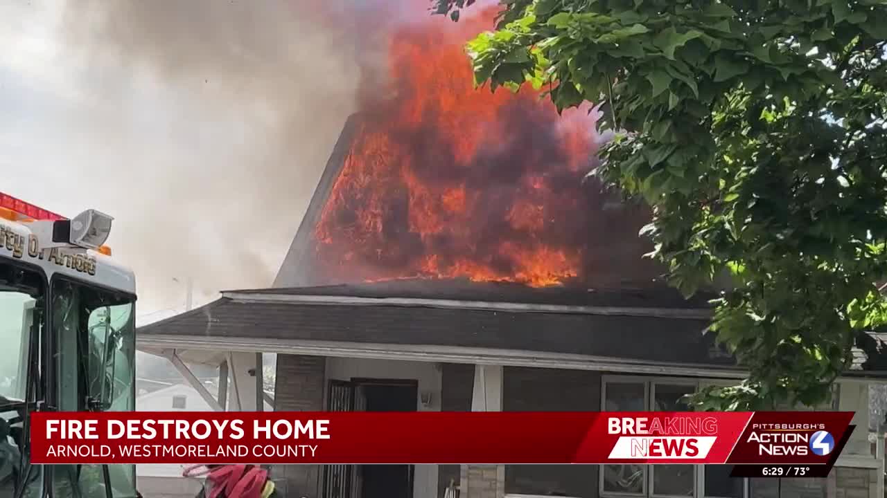 2-alarm fire breaks out inside home in Arnold, Westmoreland County