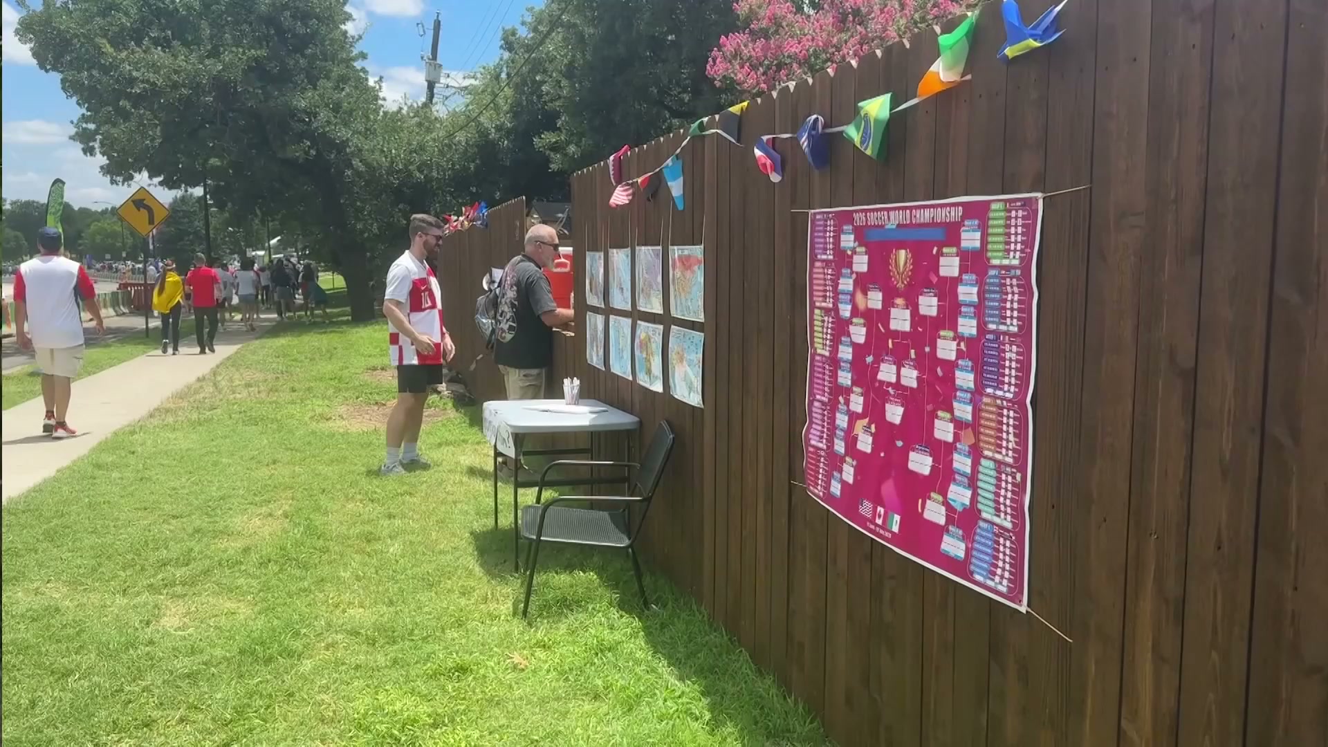 Kids set up lemonade stand for thirsty World Cup fans in Dallas