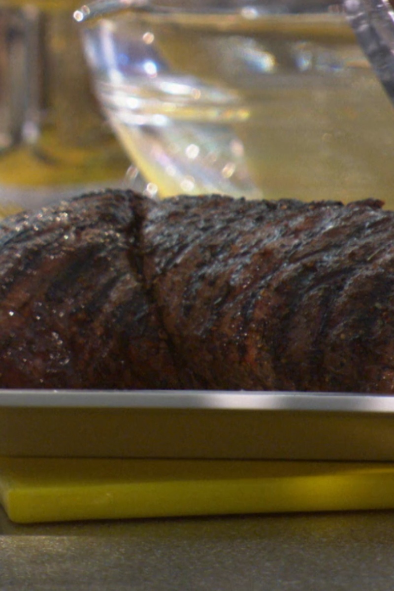 Peppercorn crusted tenderloin with tart cherry sauce