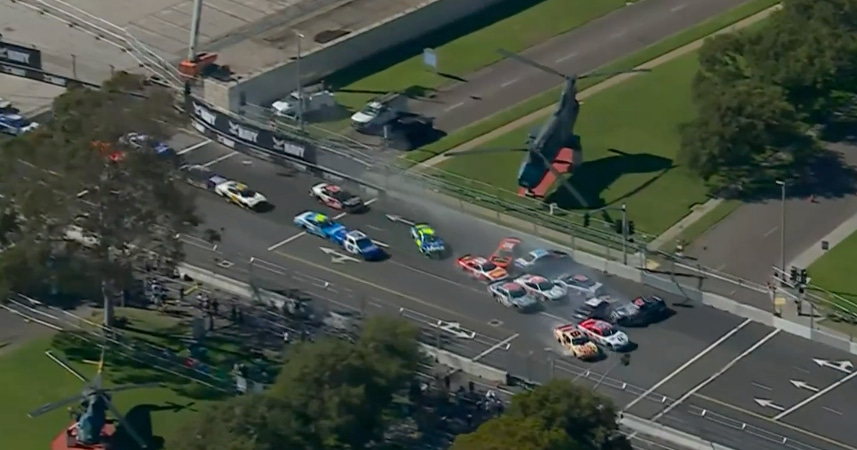 Sam Mayer causes massive wreck, damages wall at United Rentals Driven ...