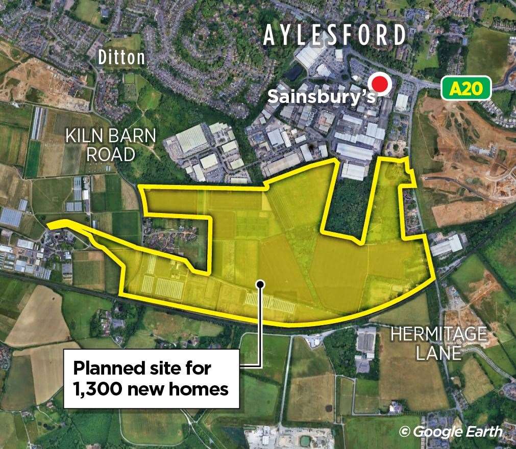 Application for 1,300 homes off Hermitage Lane in Aylesford set for ...