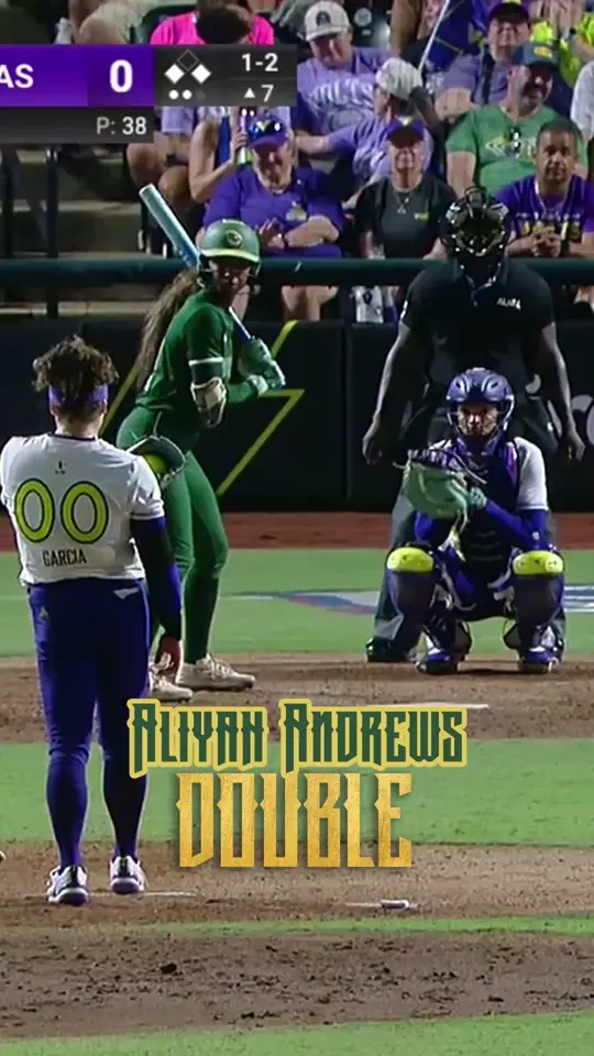 Aliyah crushes this ball off the base of the wall for her first double ...