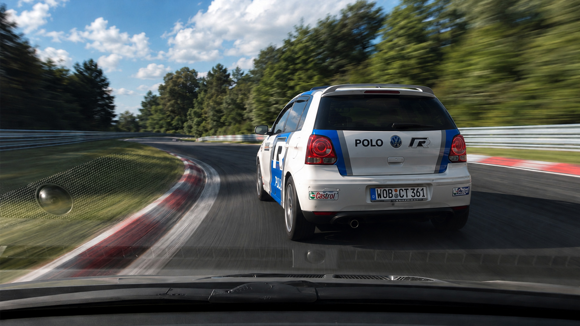 Inside Honda Civic FD2 Risky Overtake Volkswagen Polo on Race Track