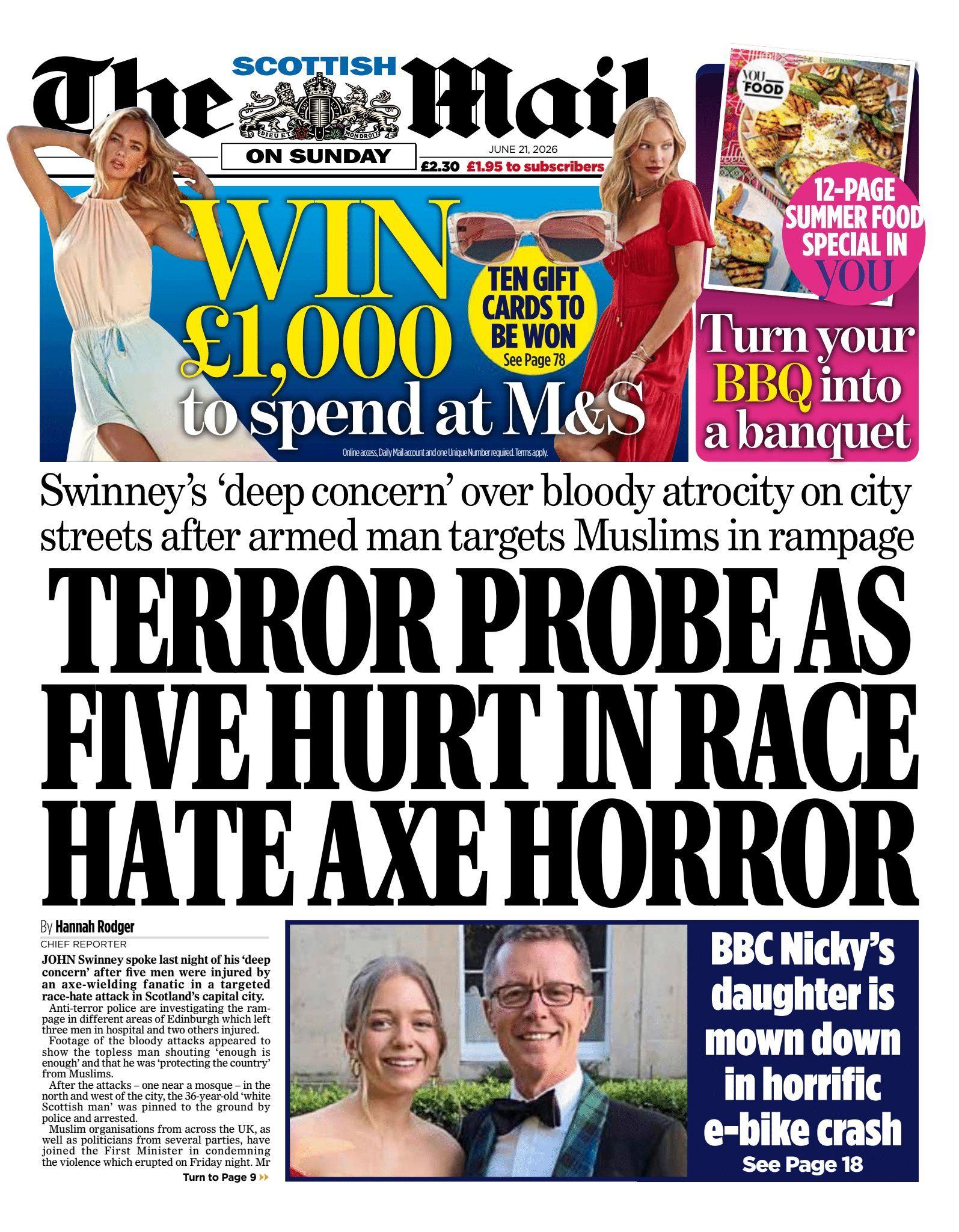 Scotland's papers: Anti-terror probe and Tartan Army march to Miami