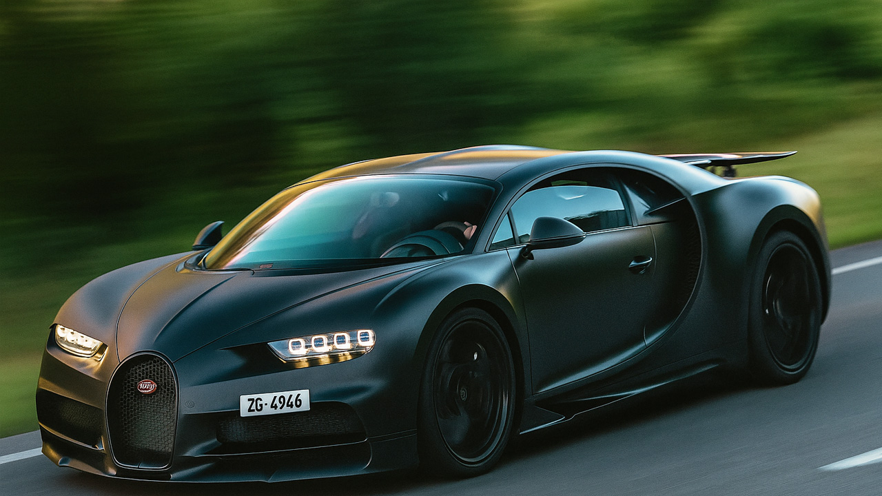 Bugatti Chiron Sport full throttle fly bys in the Swiss Alps
