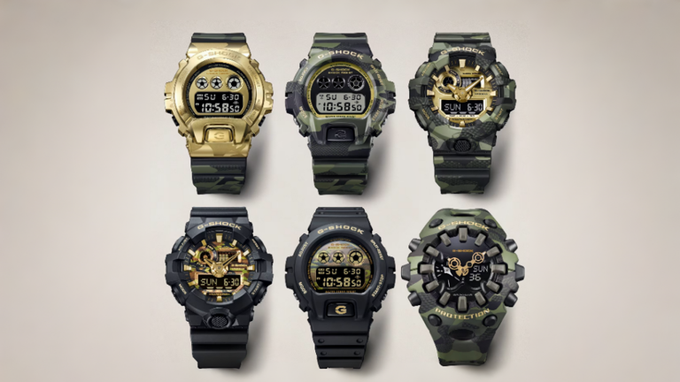 Casio launches four gold-accented bold camo G-Shock watches in the US