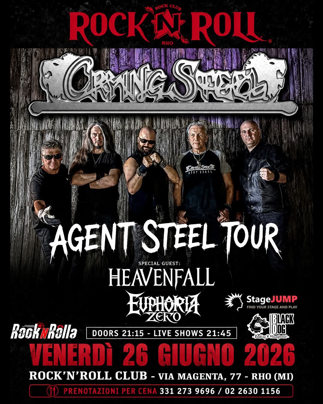 Crying Steel: con Heavenfall ed Euphoria Zero il 26 p.v. al Rock’n’Roll ...