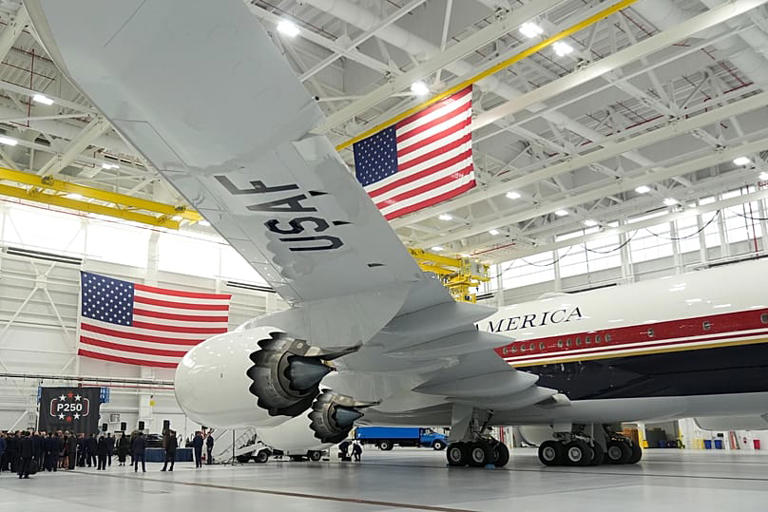 A flying White House: President Trump unveils the new Air Force One