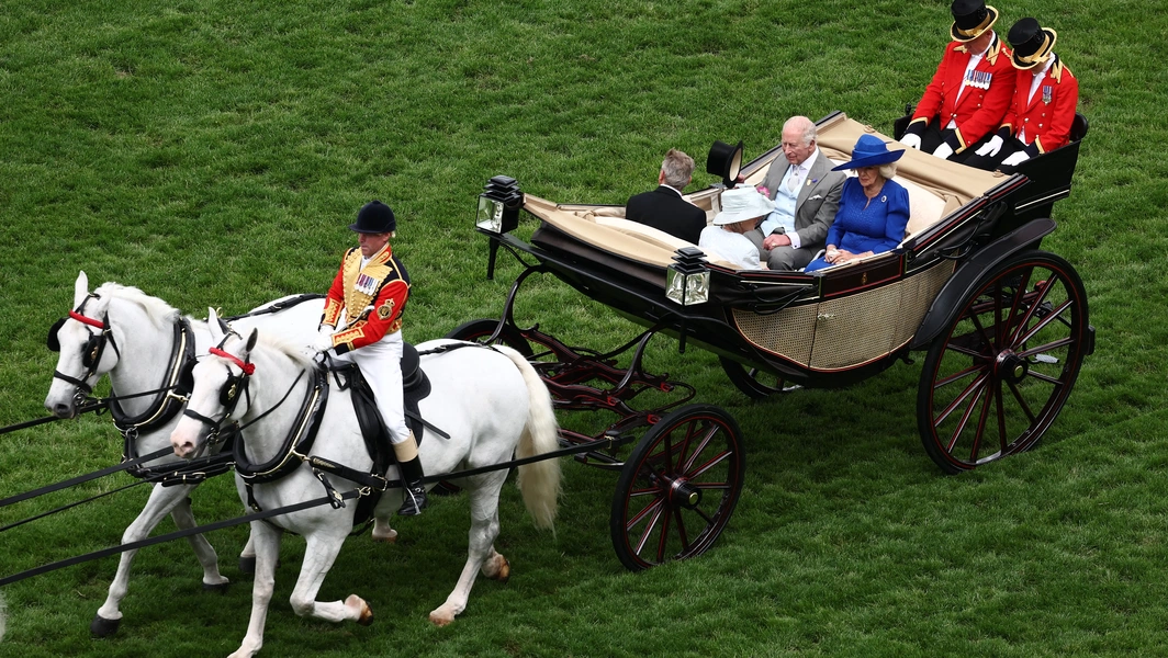 King Charles and Queen Camilla lead final Royal Ascot procession