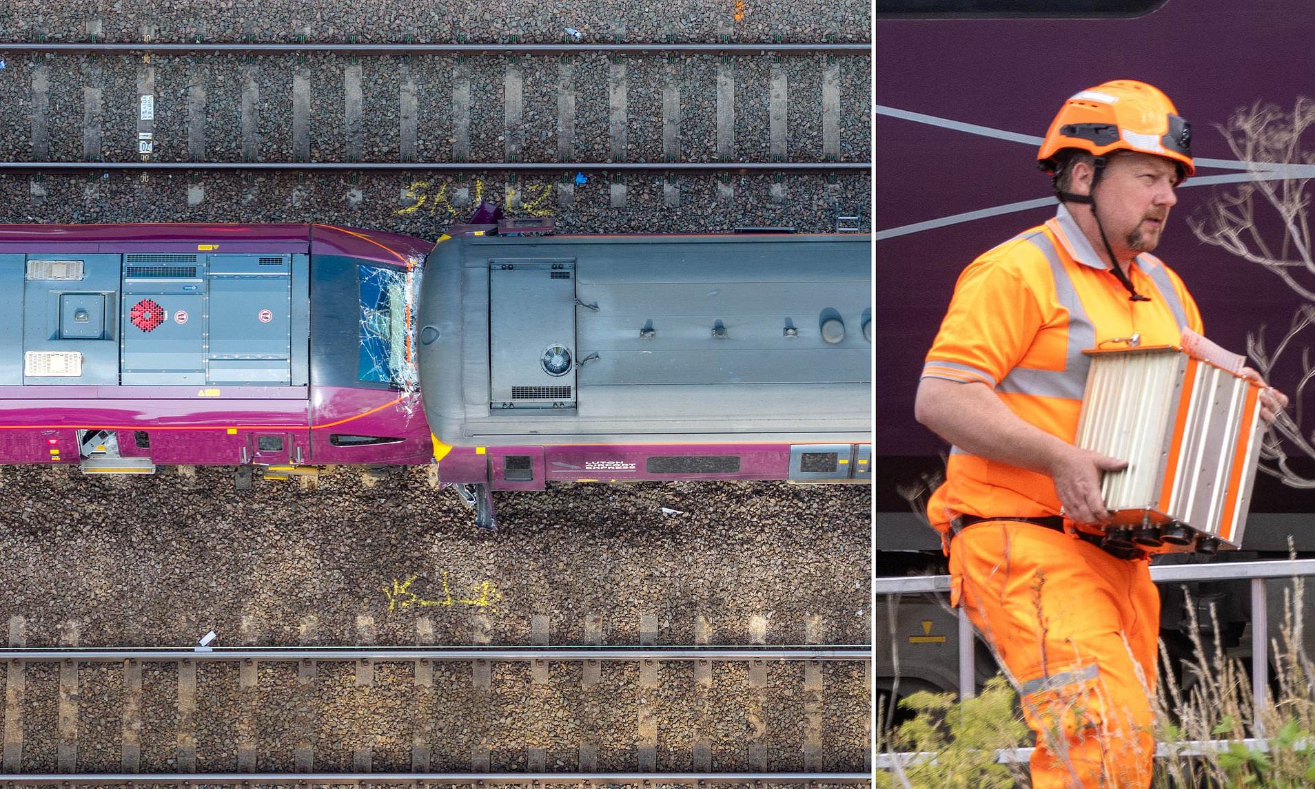 Rail investigators remove black box from wreckage of Bedford train crash