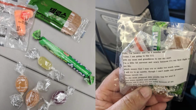 Mother gives 200 goodie bags before flying with her 4-month-old, and ...