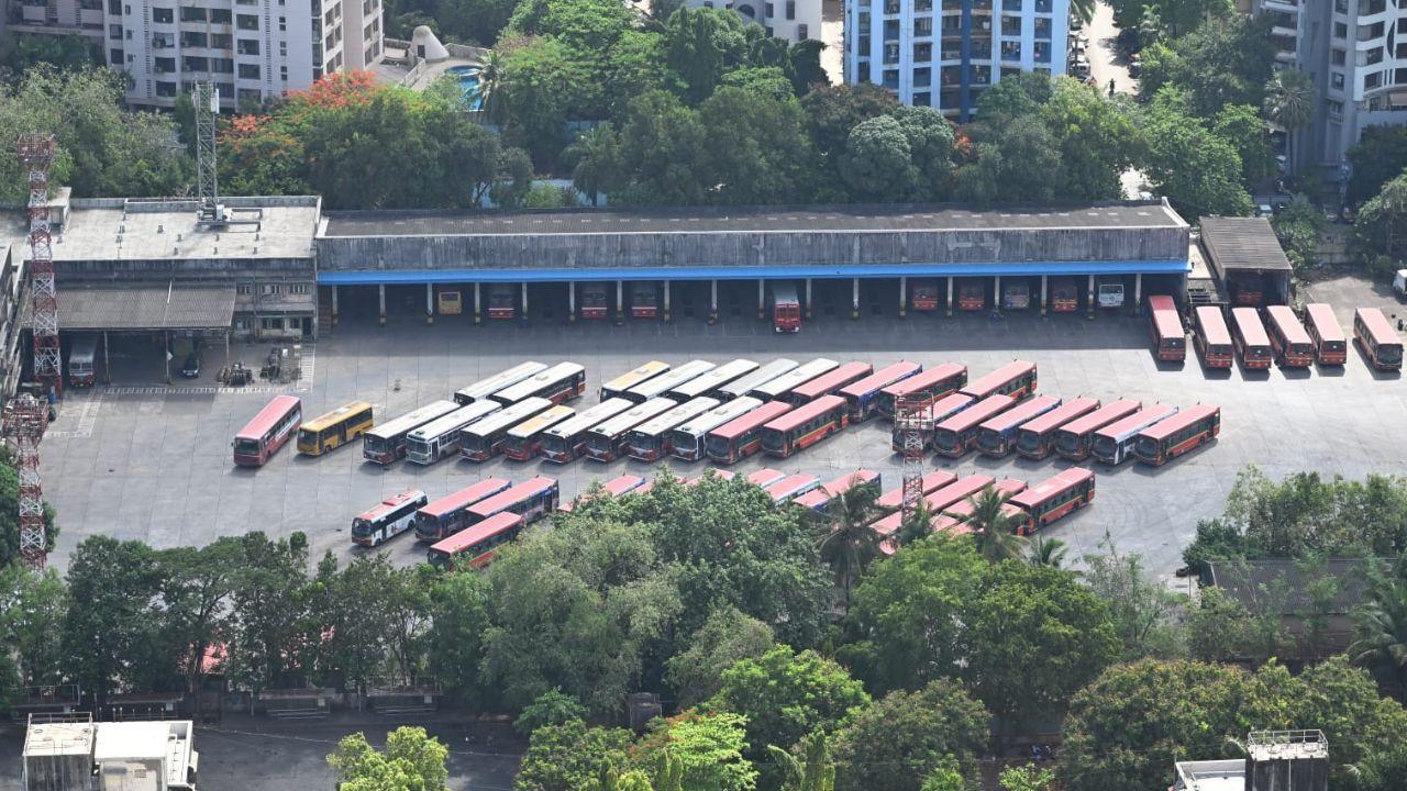 IN PHOTOS Large fleet of BEST buses grounded at Mumbais Dindoshi Bus Depot