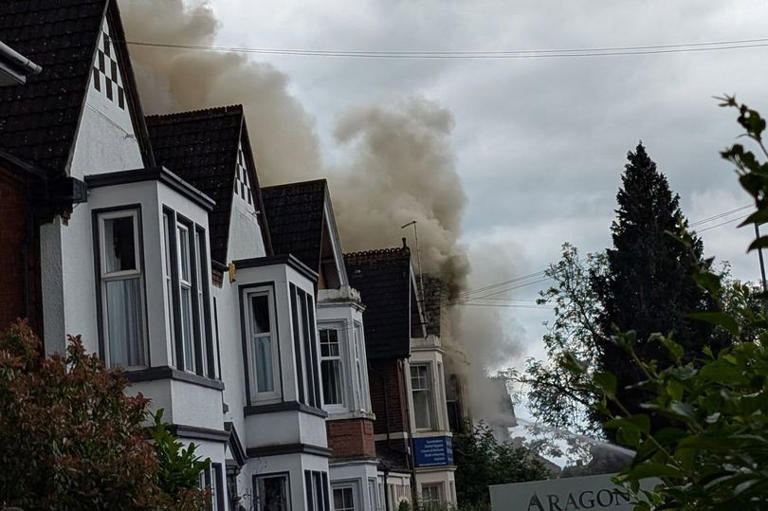 Smoke engulfs Peterborough street after buildings catch fire