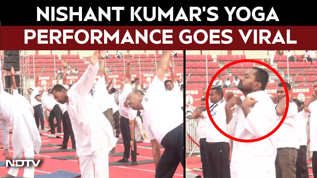 Yoga day | Bihar health minister Nishant Kumar's yoga performance goes ...