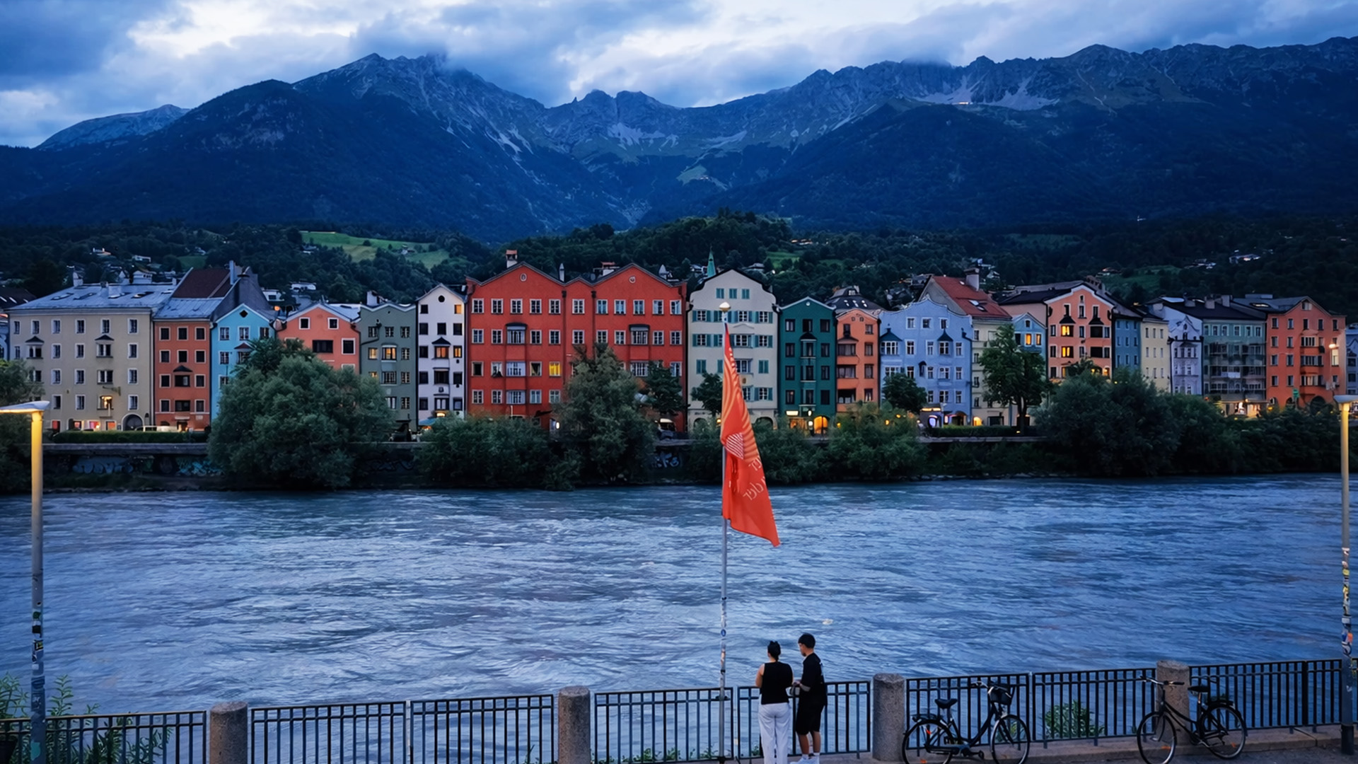 Discover Innsbruck Austria on a beautiful evening walk (4K)