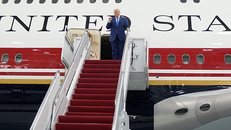 A flying White House: President Trump unveils the new Air Force One