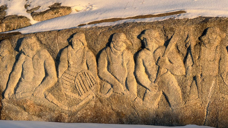 Carvings keep surfacing that appear to show figures holding tools far ...