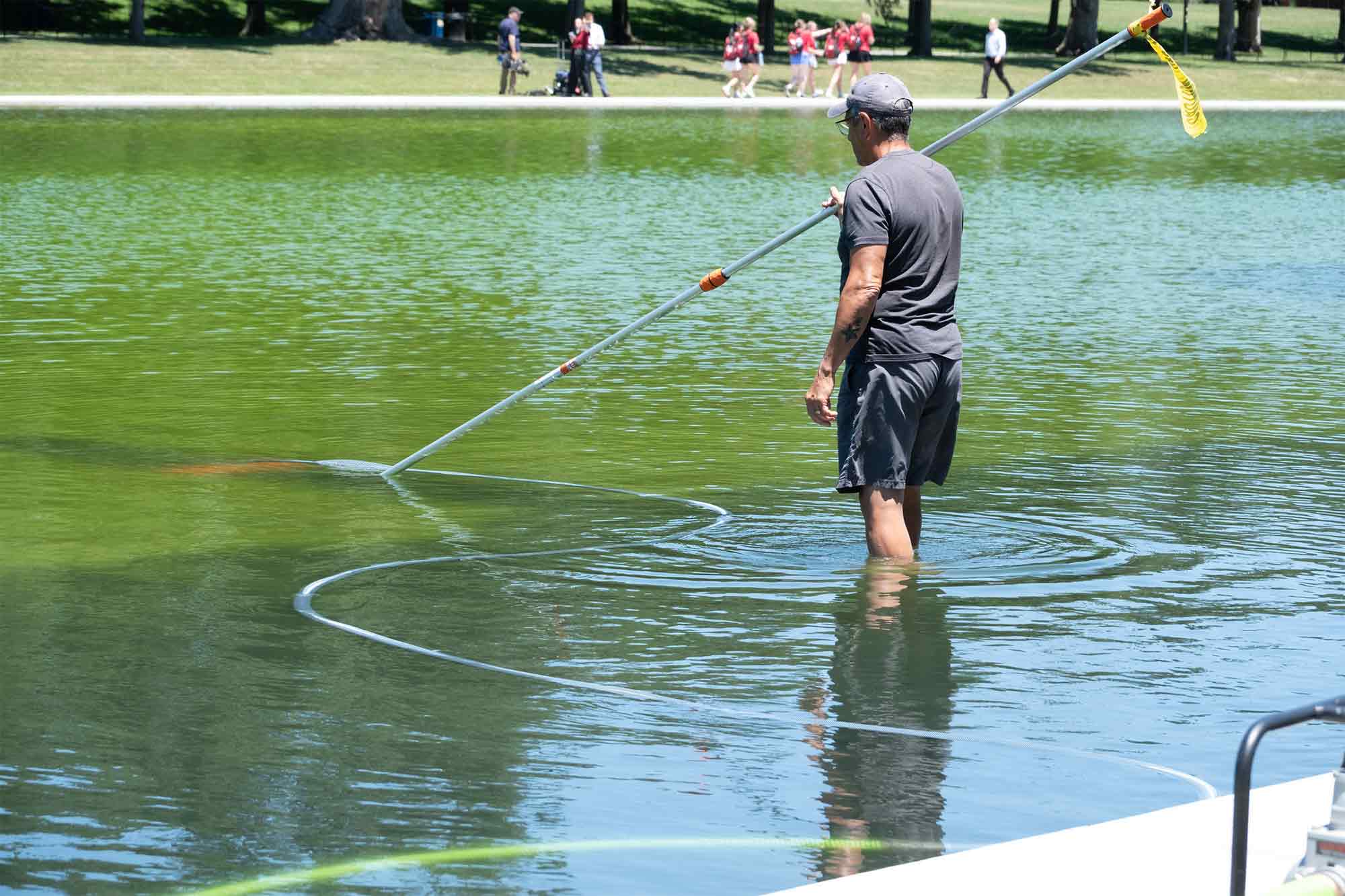 Trump goes off the deep end of the reflecting pool
