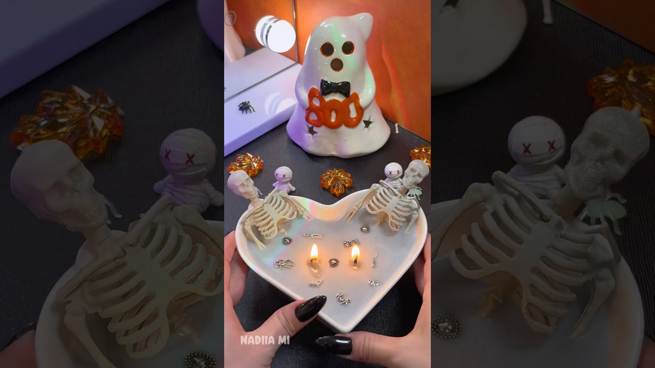 Creepy cute candle making 👻 | Halloween relaxing ASMR