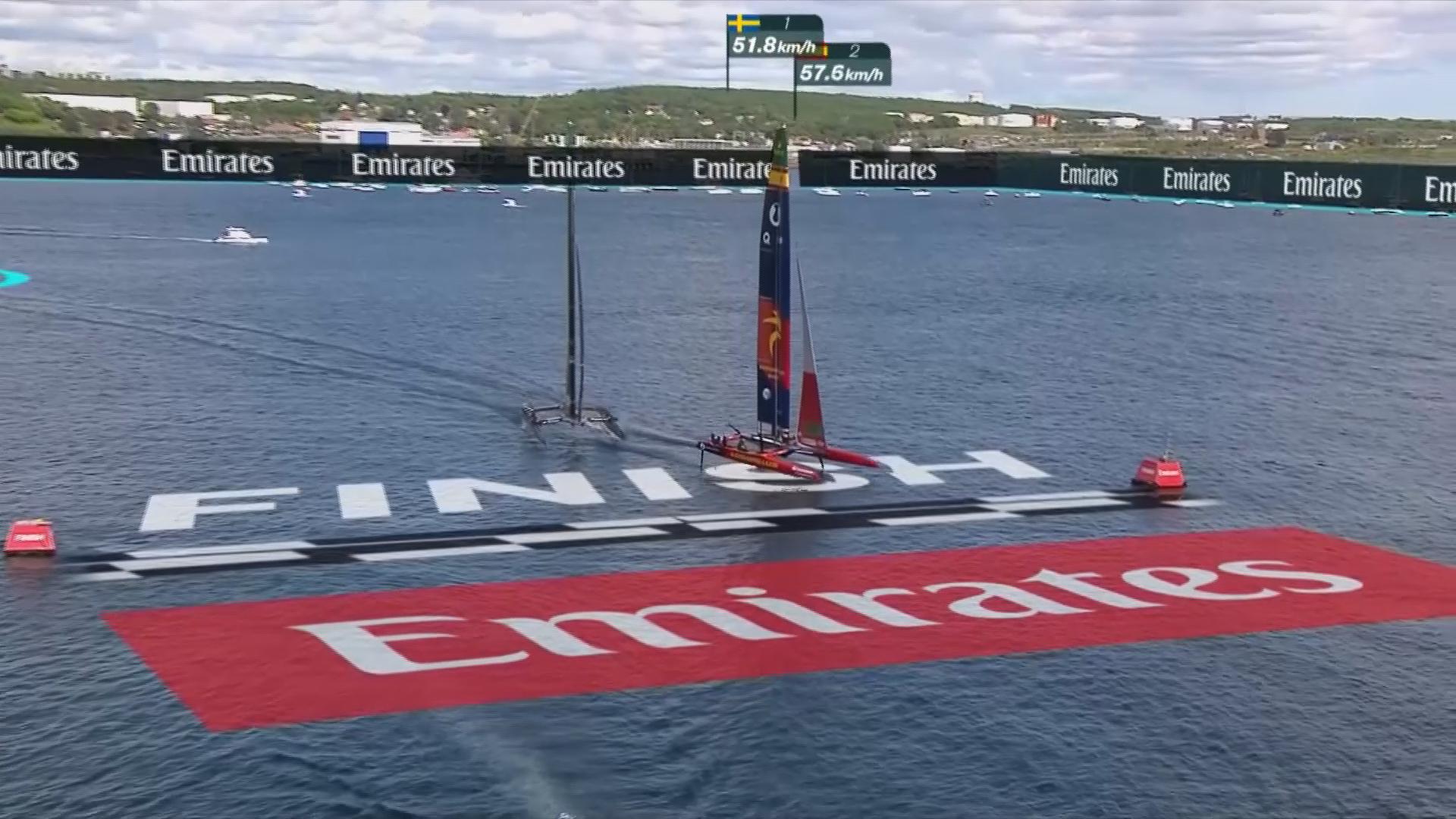 Spain beat Sweden on the finish line to claim their first SailGP of ...