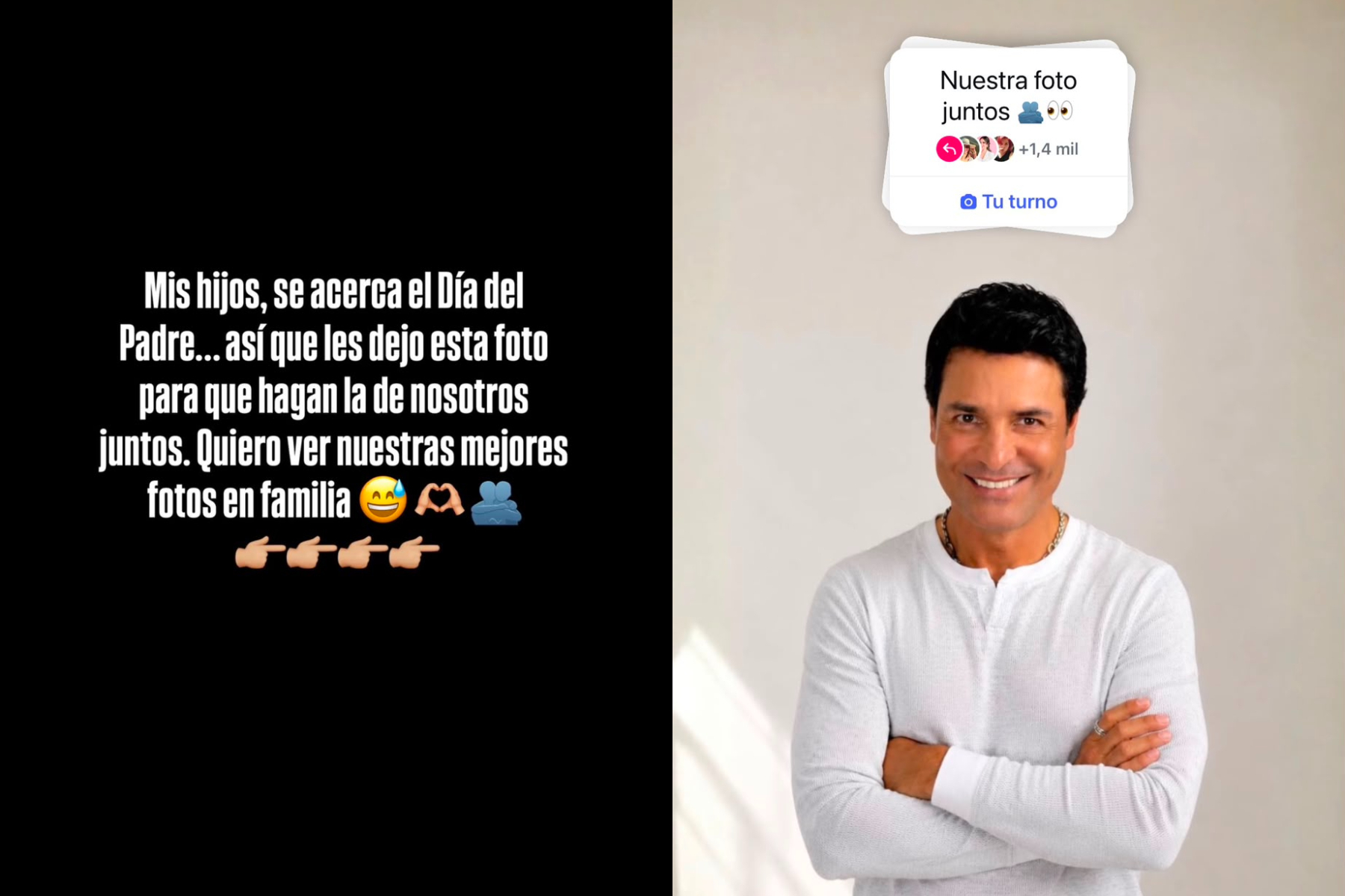 Chayanne celebra el Día del Padre con peculiar dinámica para sus fanáticos