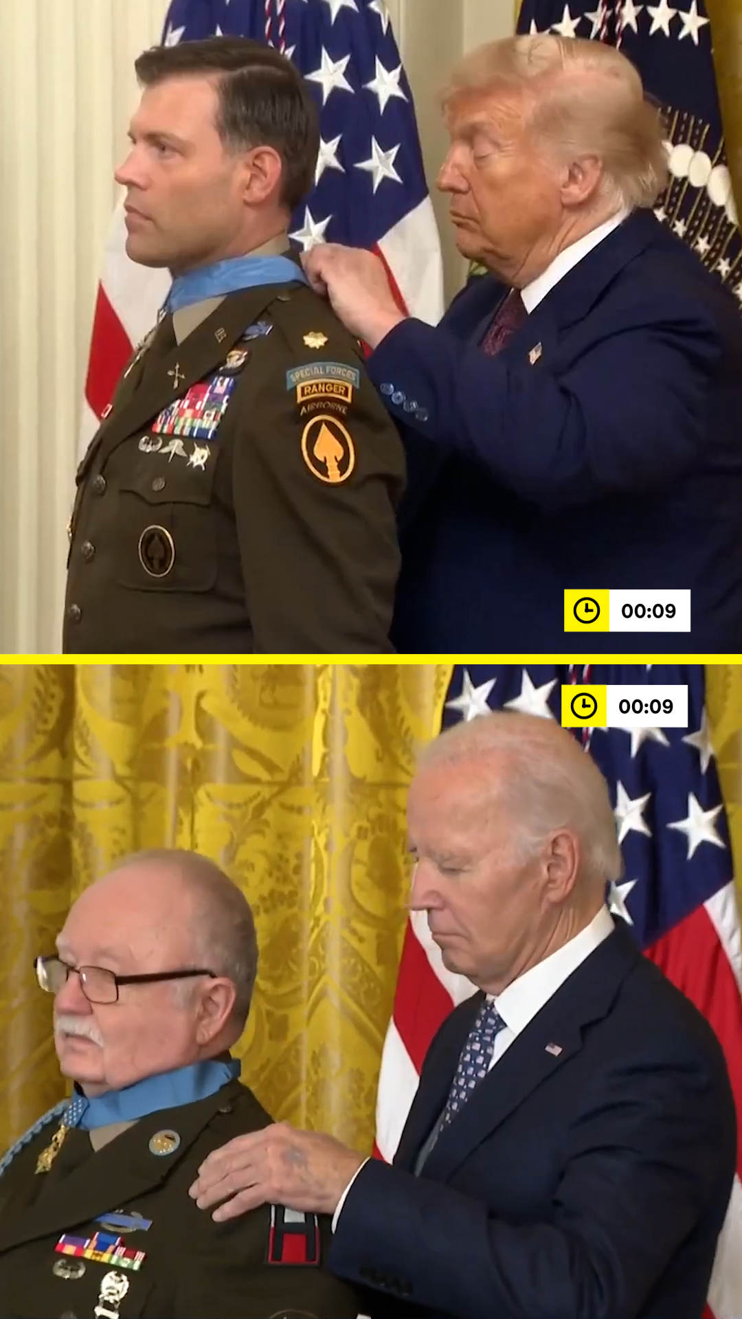 Trump vs Biden at Medal of Honor ceremony