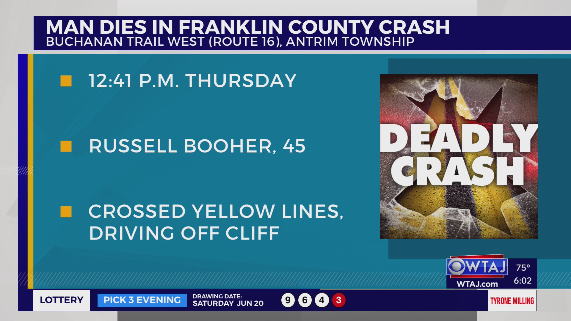 Huntingdon County man dead after driving off cliff, landing in creek