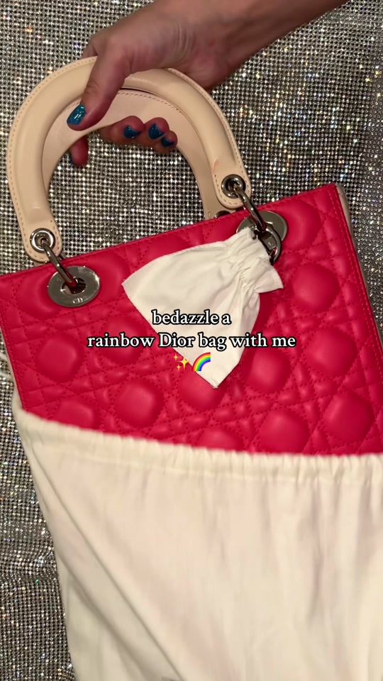 Step by step: Create a bedazzled rainbow Dior bag