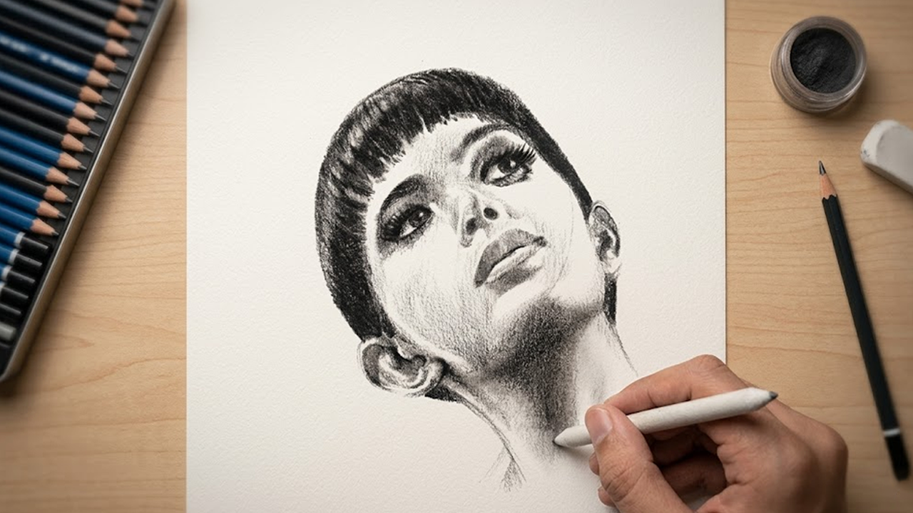 How to Draw Woman Head Animation | Simple Step by Step Portrait Tutorial