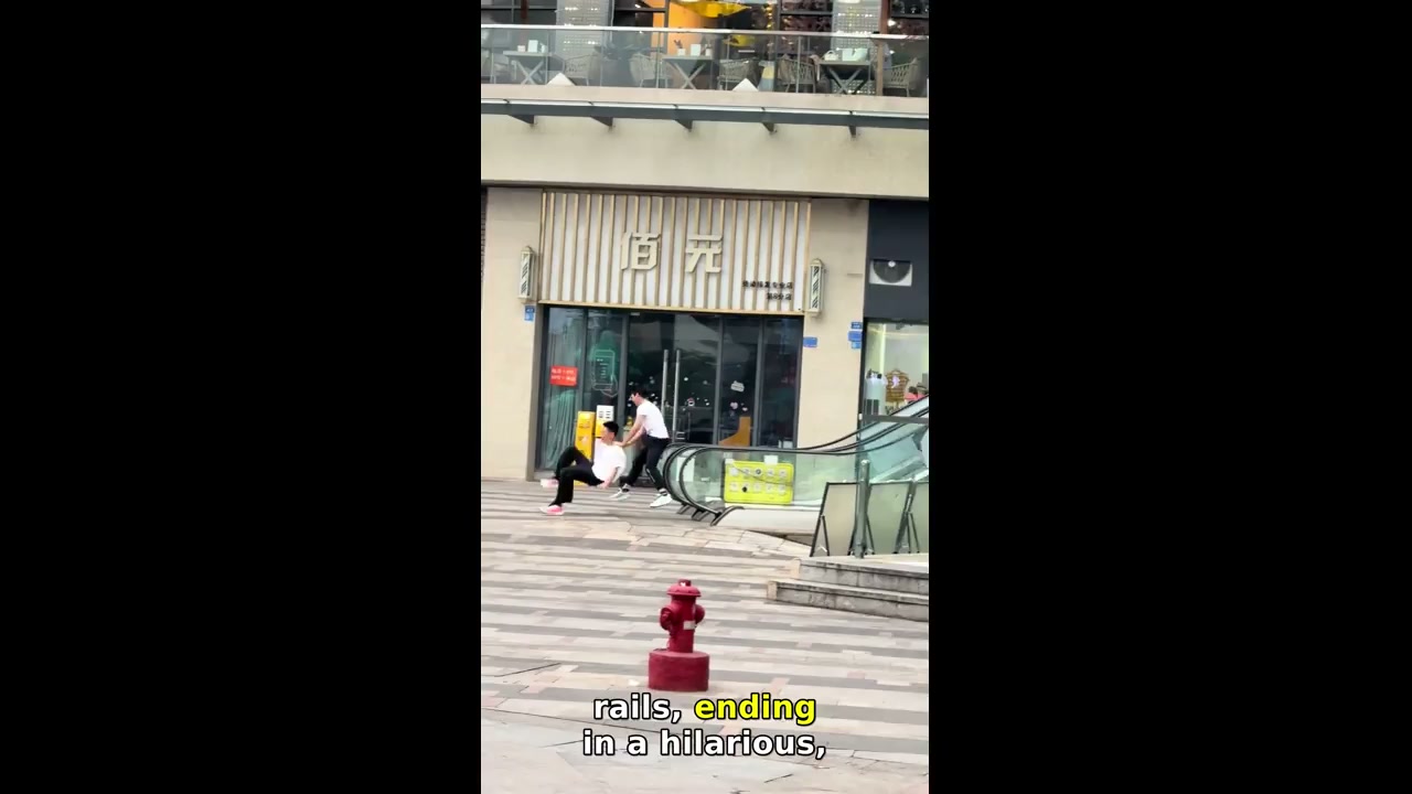Escalator slide gone wrong in Sichuan