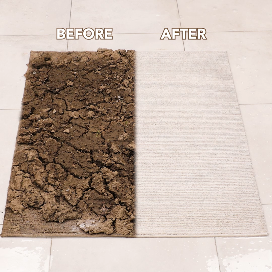 Satisfactoria limpieza ASMR de una alfombra llena de lodo seco💧💦