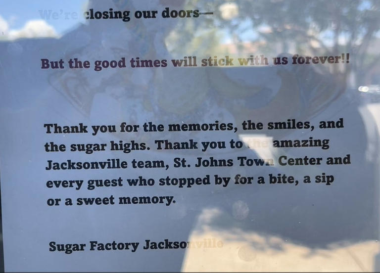 Sugar Factory closing Jacksonville restaurant