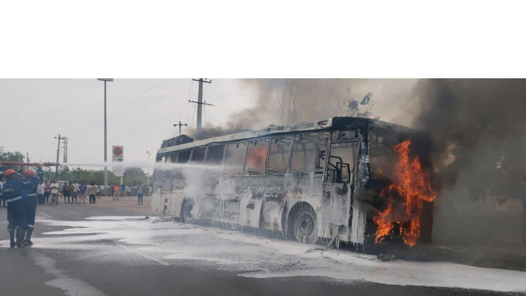 TGSRTC electric bus catches fire in Telangana; all 39 passengers safe