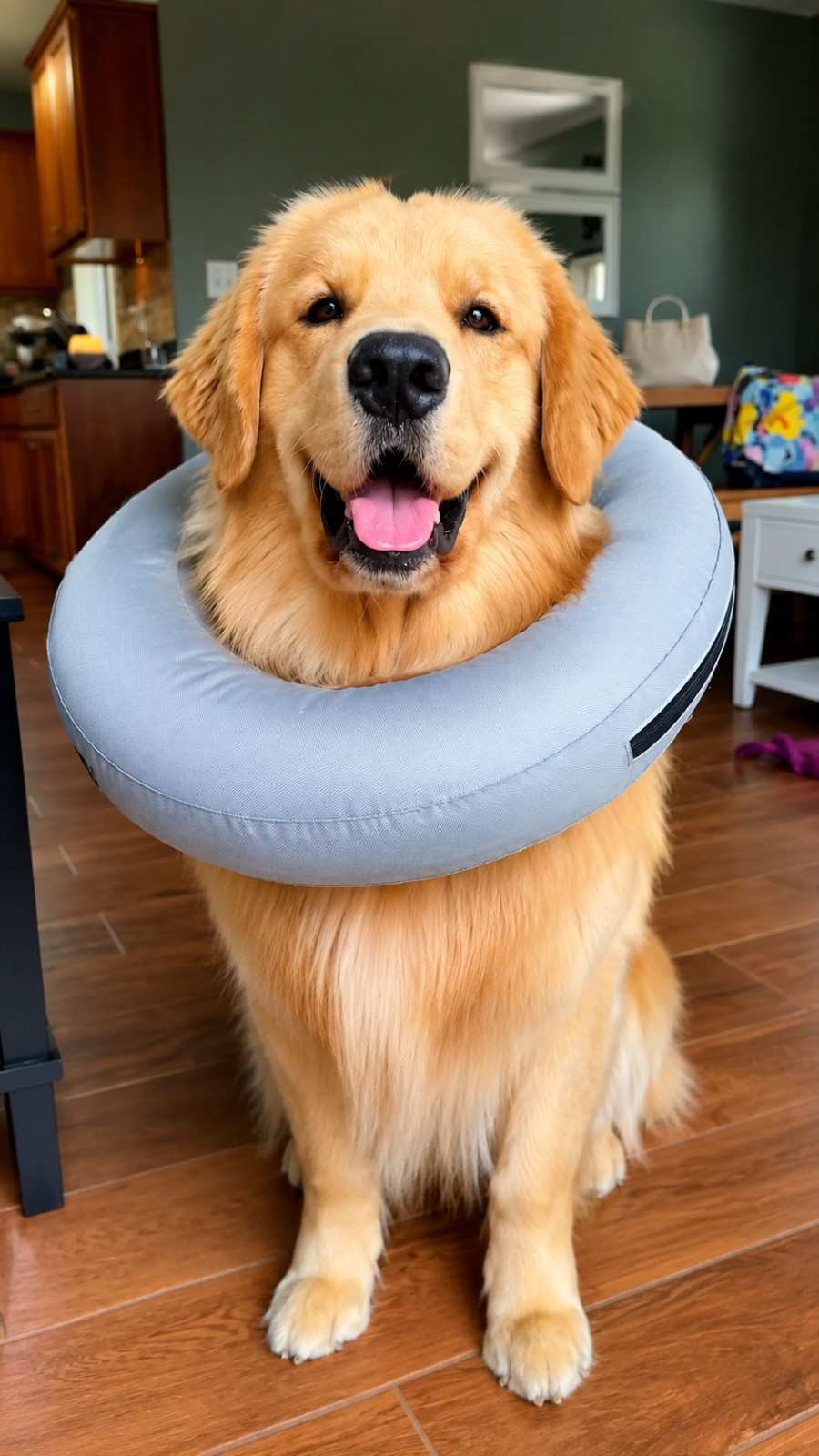 My dog becomes a happy donut
