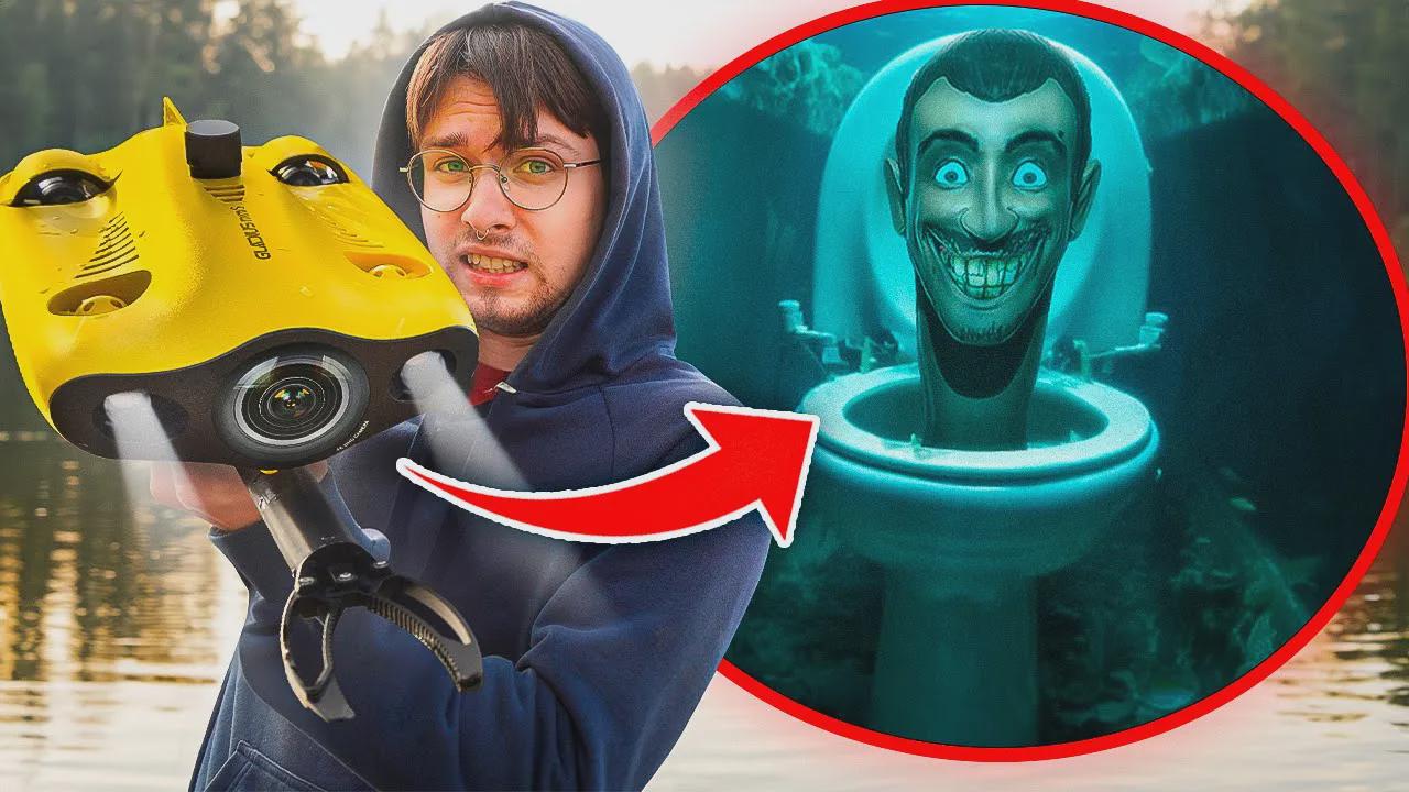 Found Skibidi Toilet using underwater fishing drone!