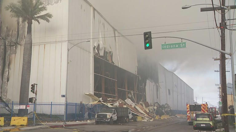 Water use to fight LA warehouse fire weakening walls