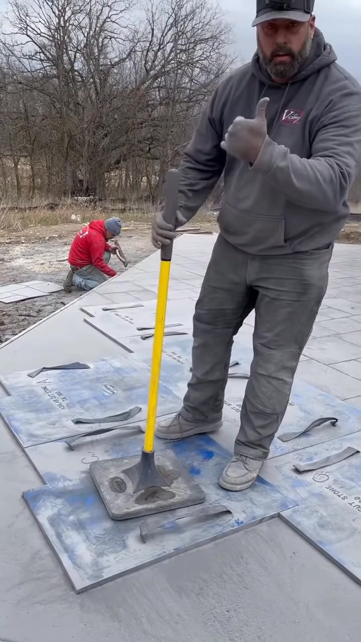 Stamped concrete patio