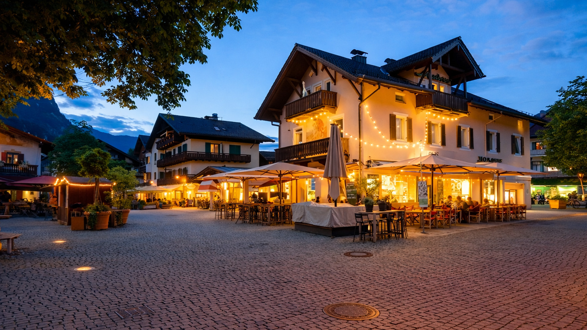 Take an evening walk through Garmisch Partenkirchen Germany (4K)