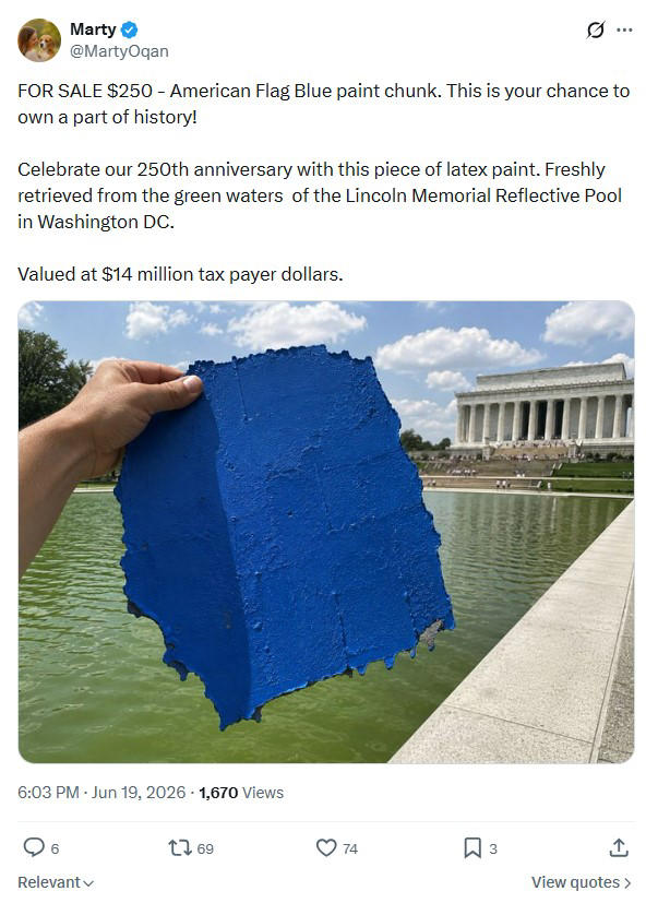 Trump says $14 million reflecting pool may be drained weeks after ...