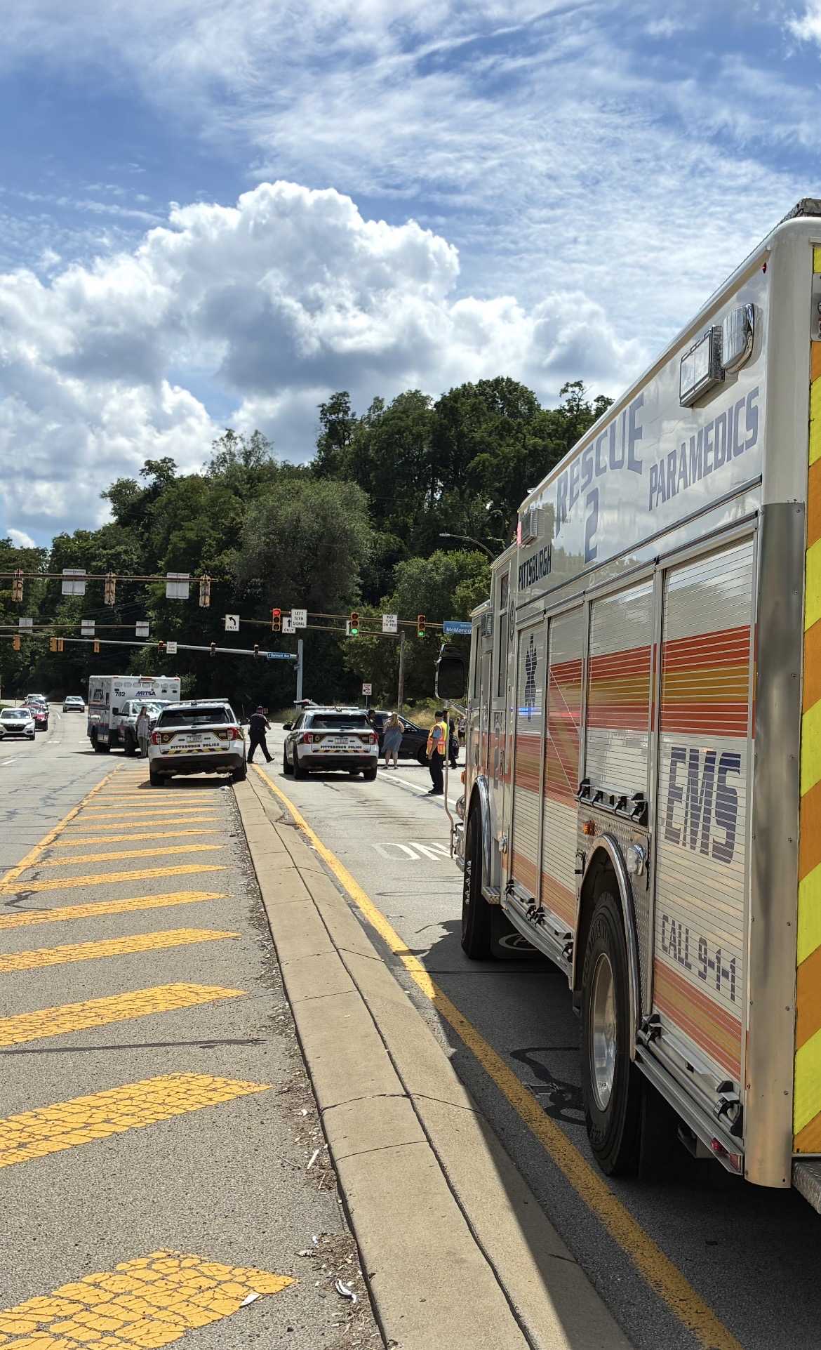 Ambulance carrying critical patient crashes into car at busy Allegheny ...