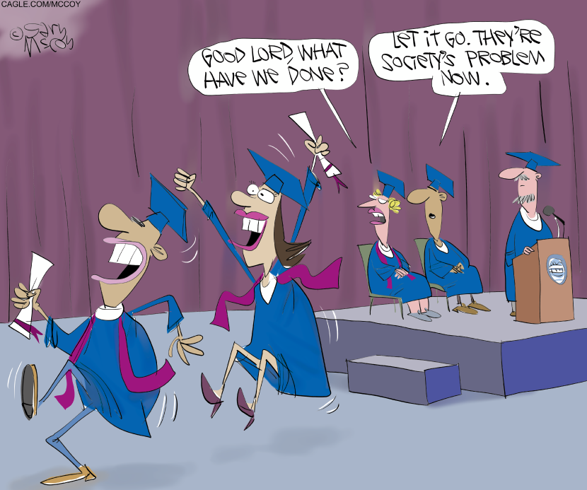 Graduation cartoons capture the class of 2026’s uncertain future