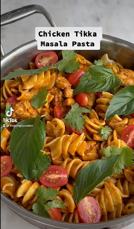 Chicken tikka masala pasta 🍝🔥 Creamy & spicy fusion recipe 😋