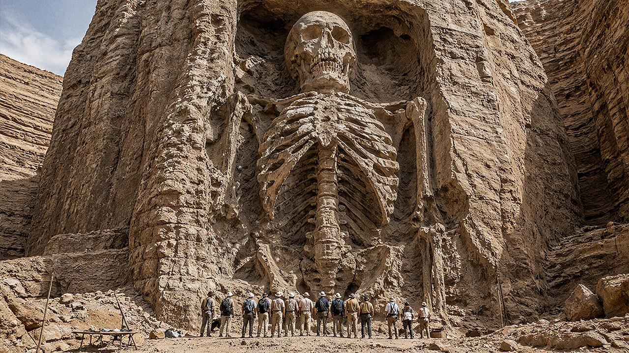 The mystery of the giant skeleton unearthed