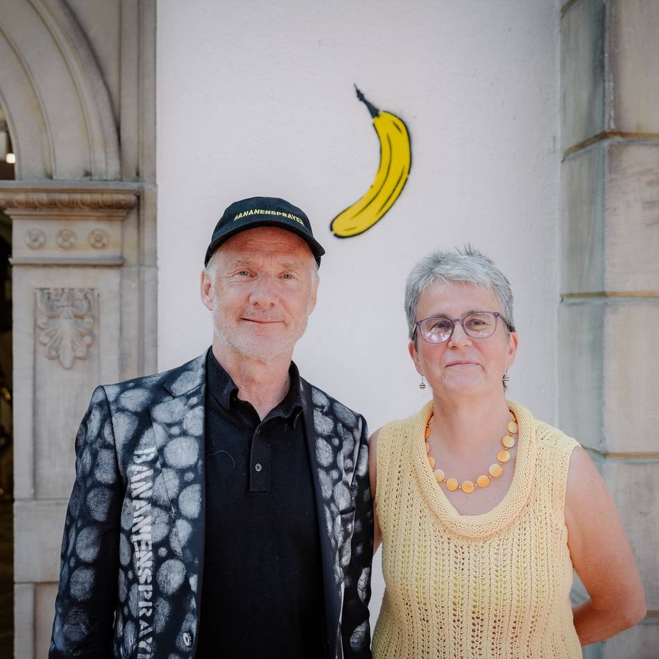 Kultige Banane ziert jetzt das Haus Koekkoek in Kleve
