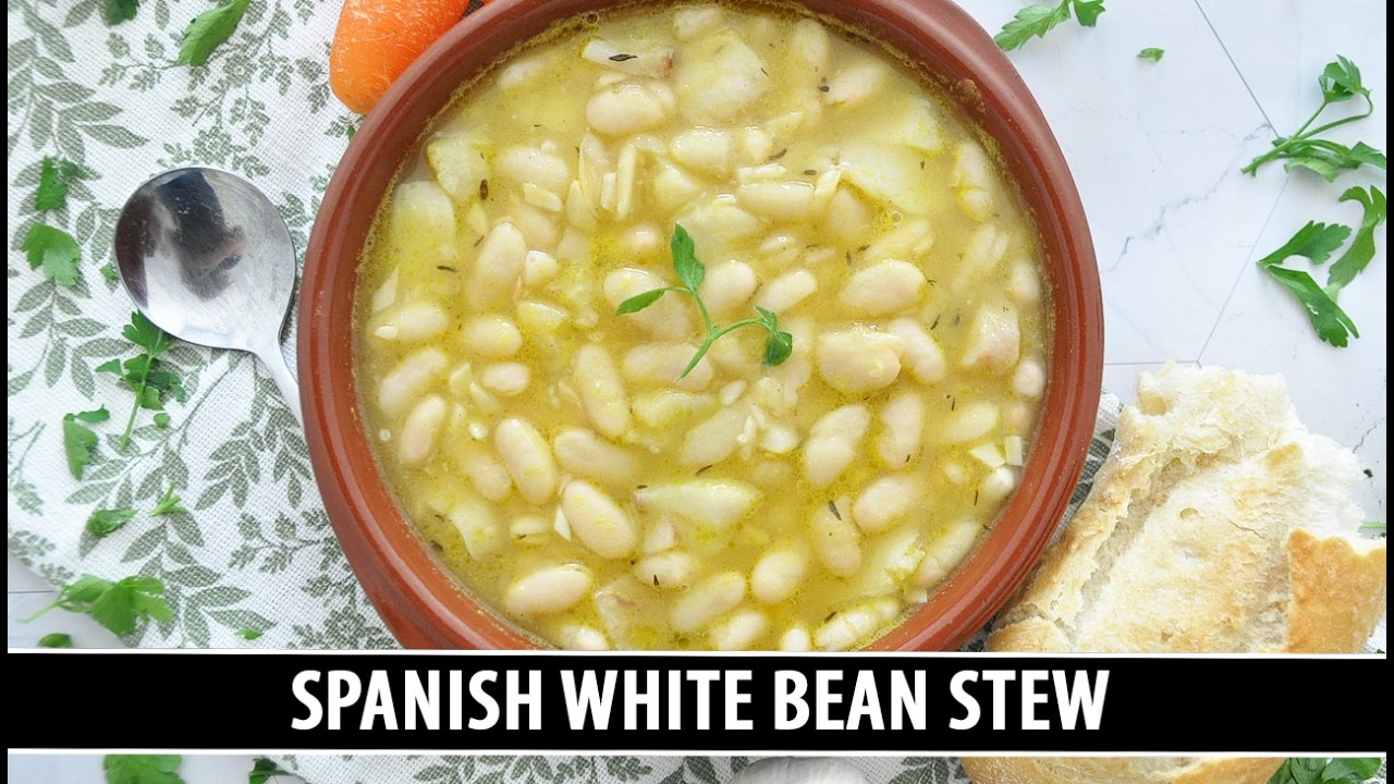 White bean stew with cod: Traditional alubias con bacalao recipe